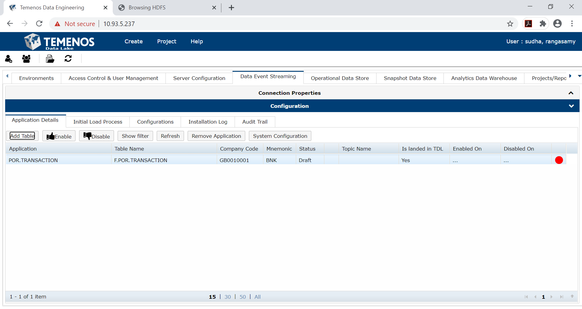 Using Transact Data Hub