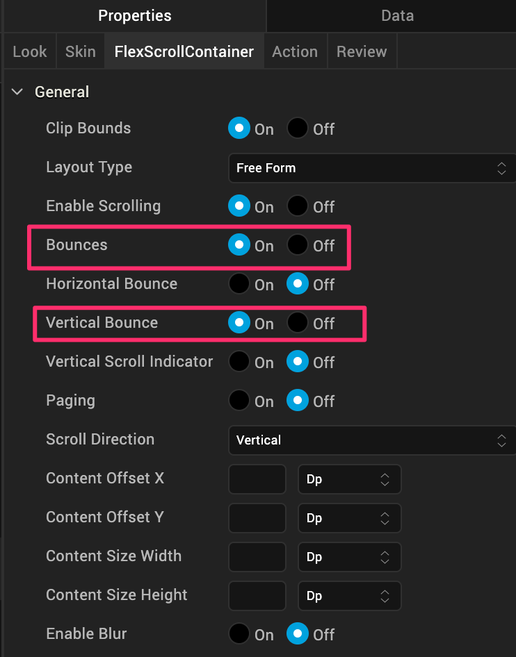 Idea: Make bounce settings for Flex Scroll Containers work on Android.