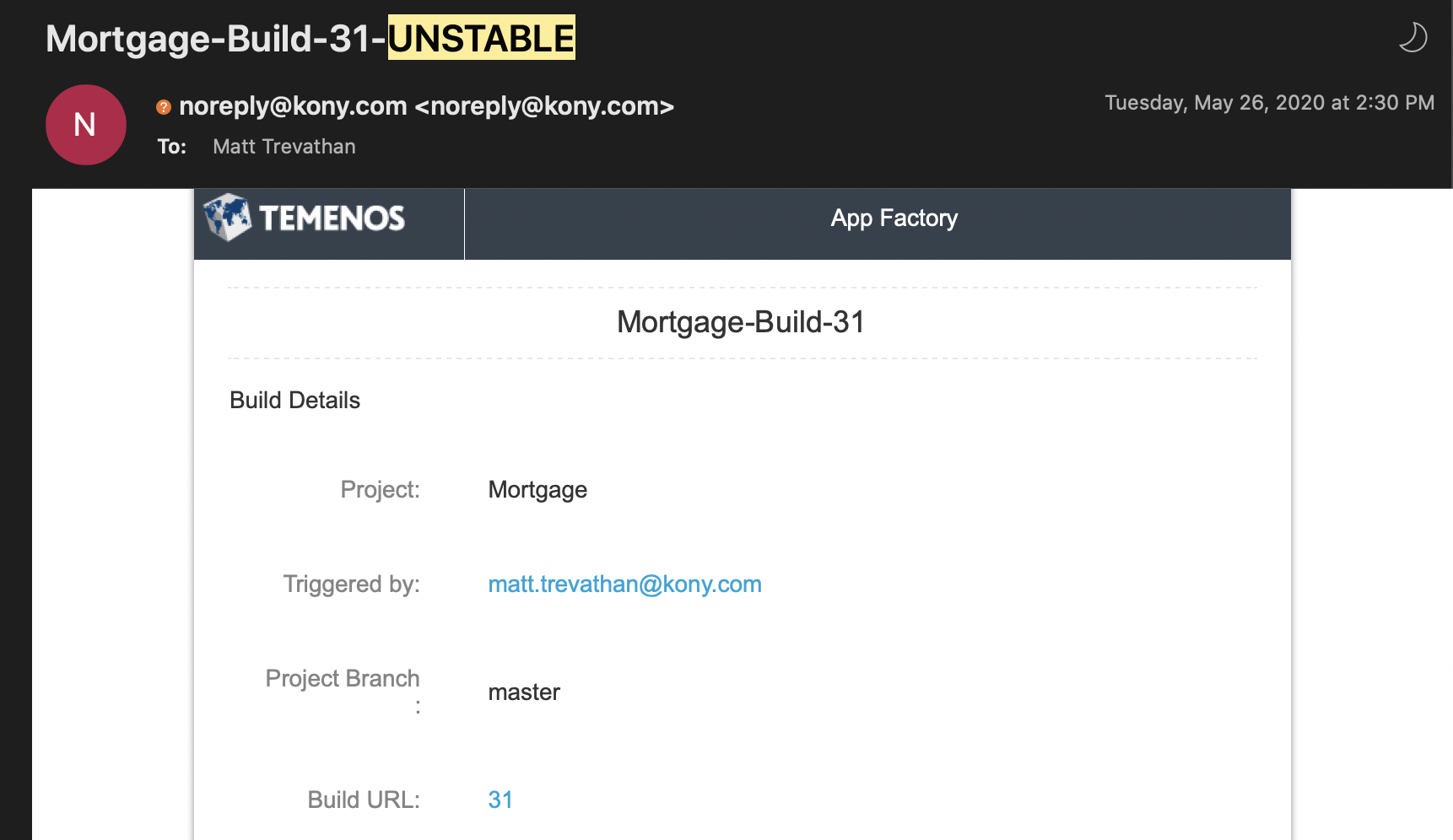 Build Logs and Failed or Unstable Builds in AppFactory