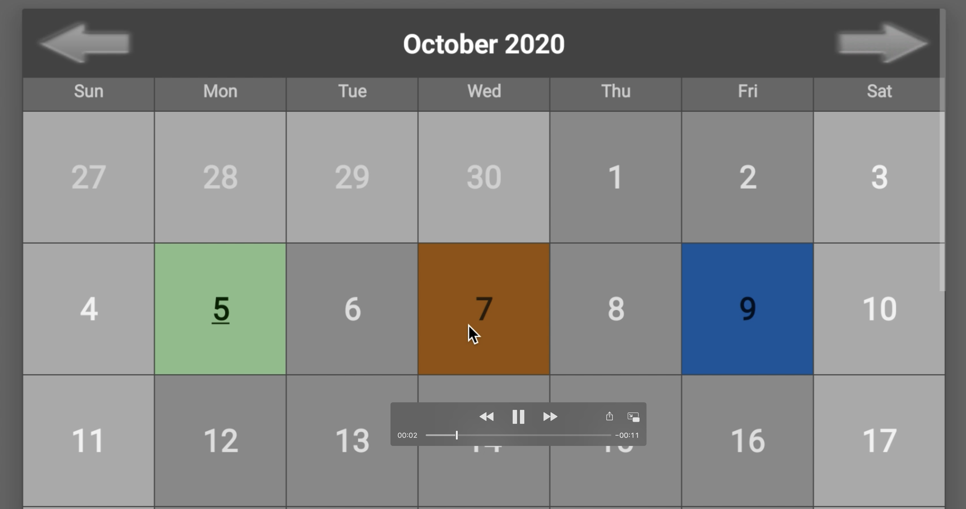 Idea: Popupgrid view of the calendar is occupying entire screen on the ...