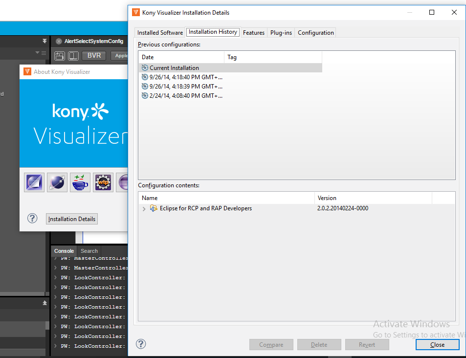 How to downgrade the plugins in Visualizer Enterprise 7