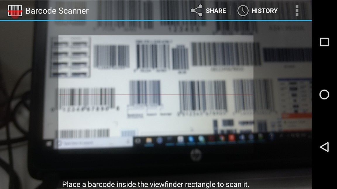 Barcode Scanner Sample App using NFI