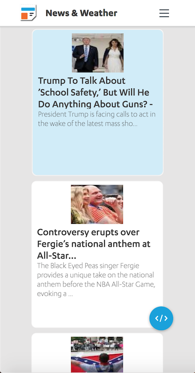 News and Weather Desktop Web Sample App