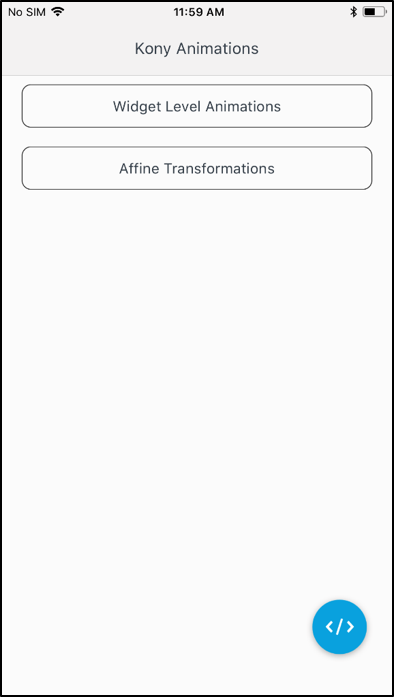 Kony Animations Feature App