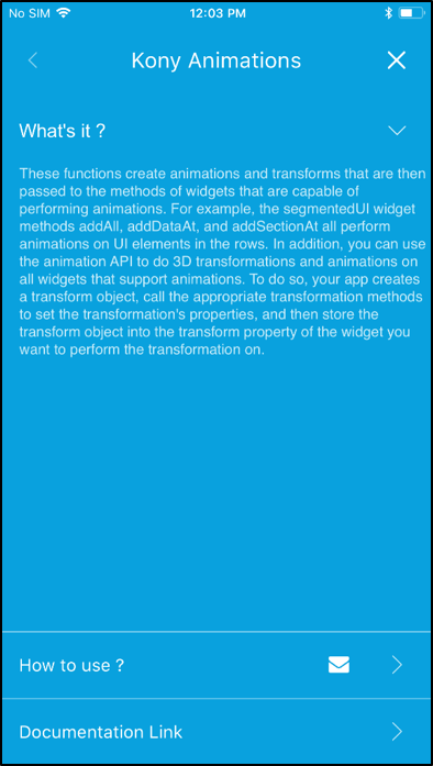 Kony Animations Feature App