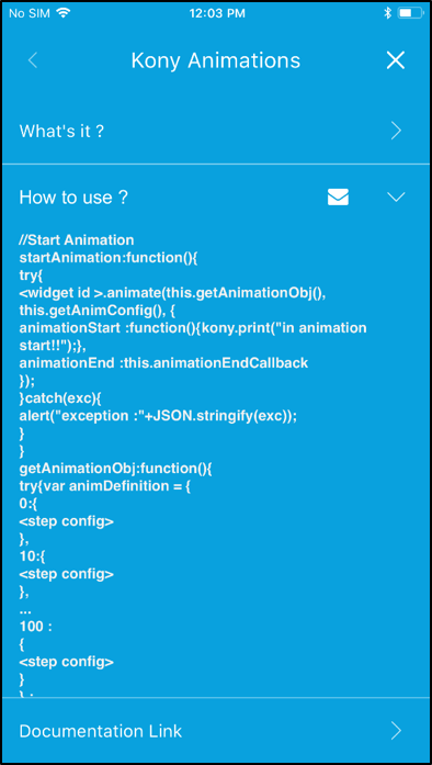 Kony Animations Feature App