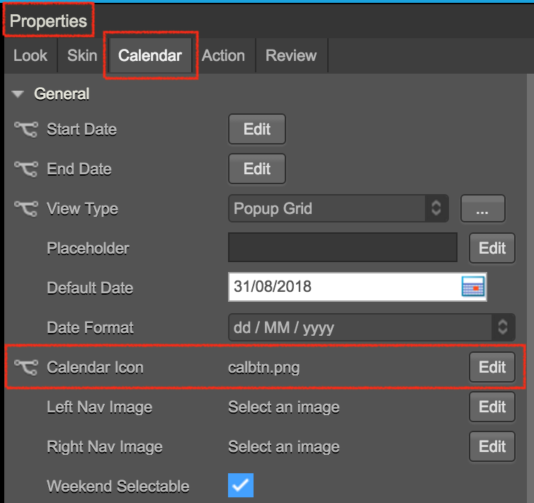 Calendar Widget UI Modification