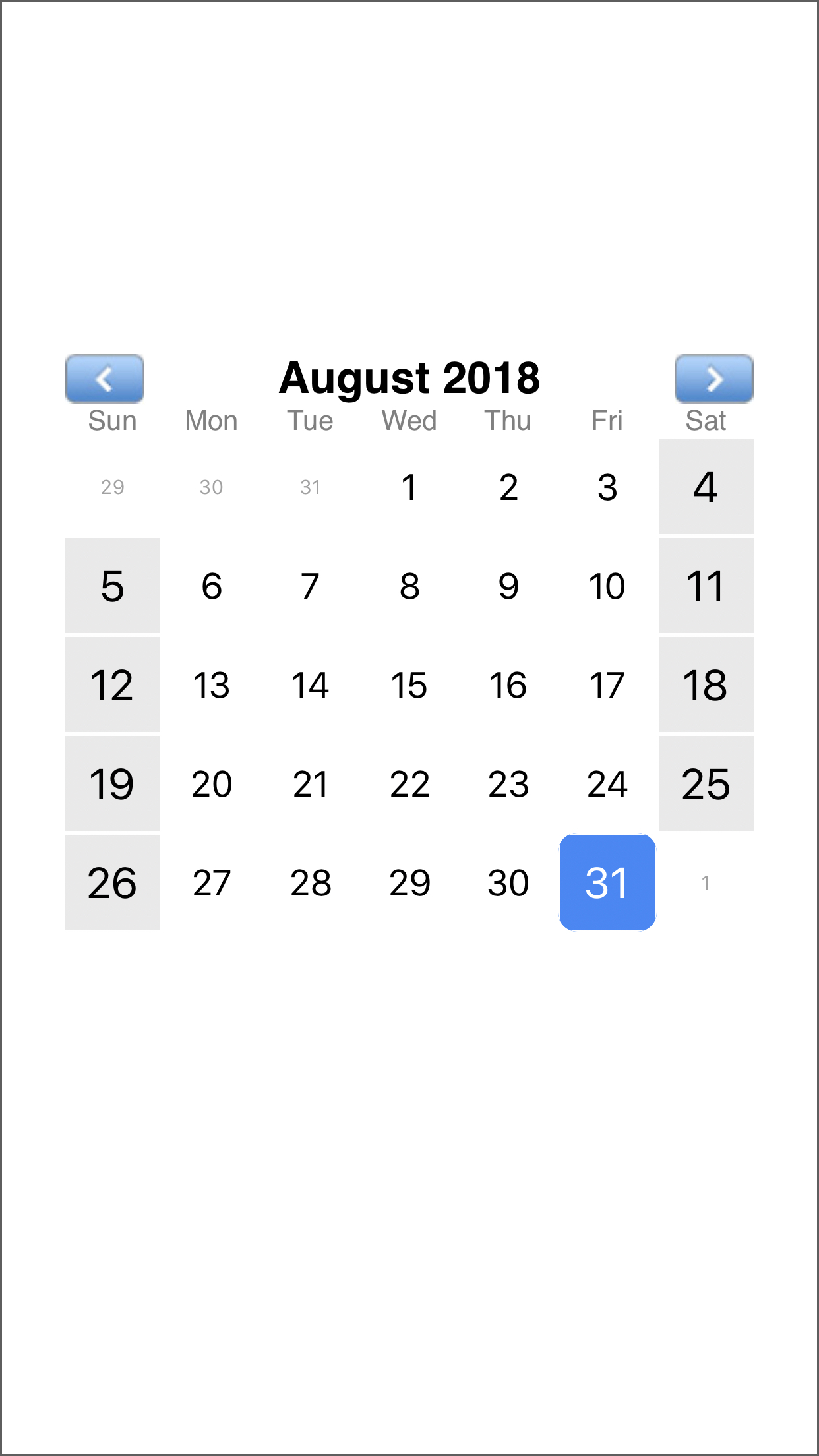 Calendar Widget UI Modification