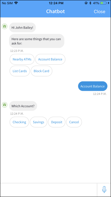 Use Chatbot in Banking App