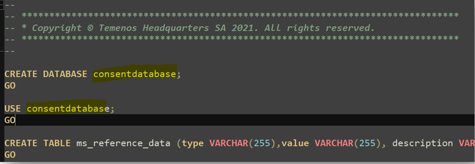 Steps to change the Database name used in Microservice