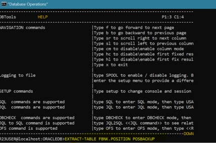DBTools Command: Extracting Table Data and Loading into your DB (LIVE/NAU table)
